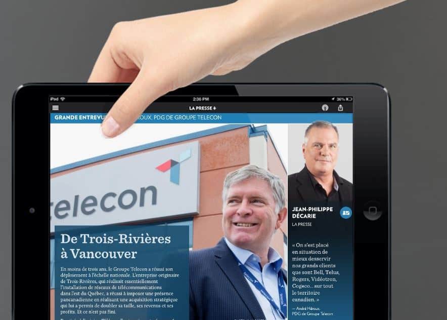Telecon Group hits the headline of La Presse+ | Telecon